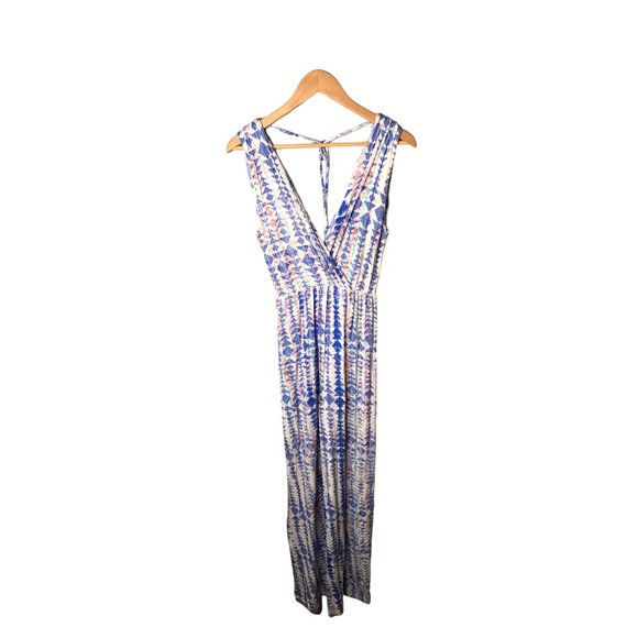 Renee C. | Dresses | Renee C Sleeveless Boho Print Low Cut Front Back ...